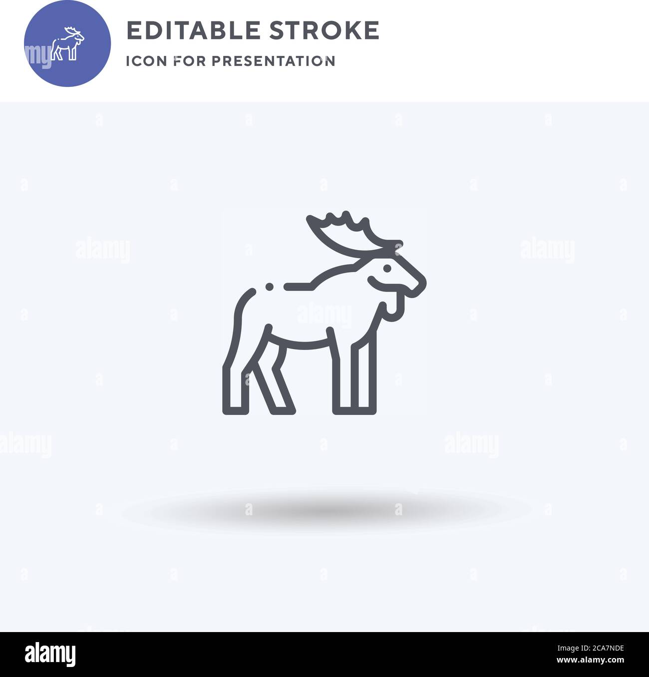 Moose icon vector, filled flat sign, solid pictogram isolated on white ...