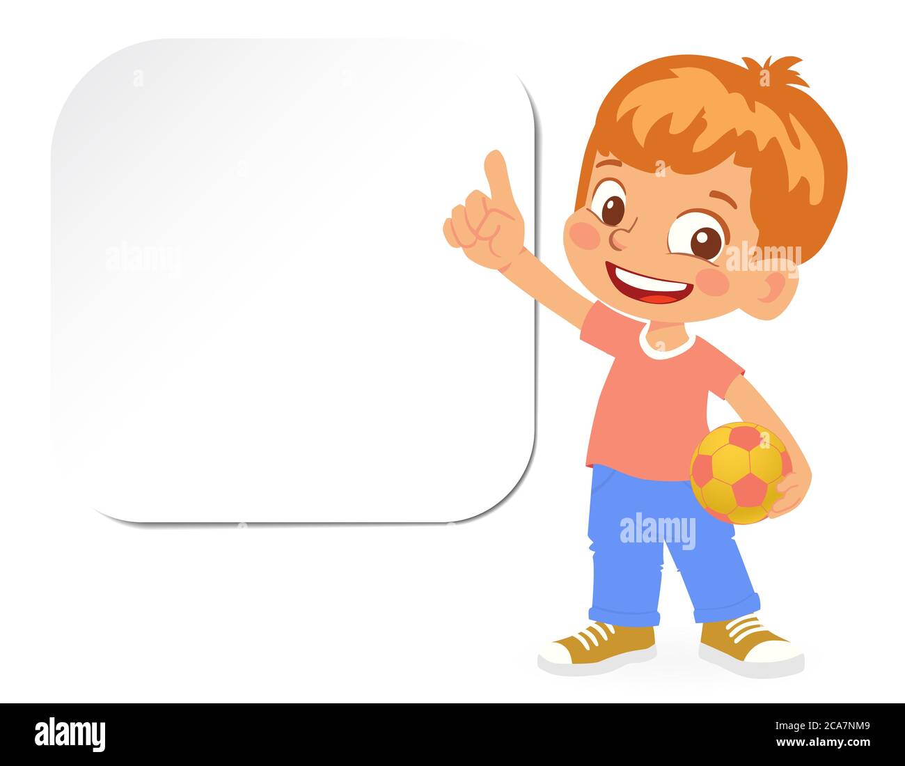 Boy soccer player points finger Stock Photo - Alamy