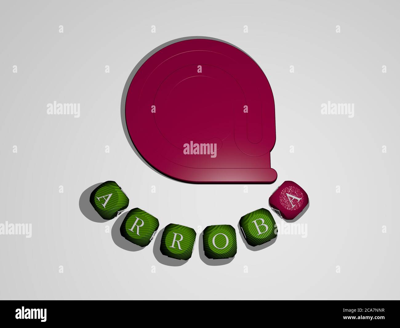 3D illustration of ARROBA graphics and text around the icon made by ...