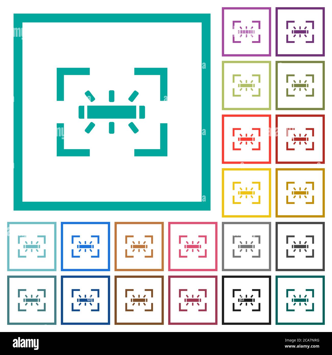 camera white balance fluorescent mode flat color icons with quadrant ...