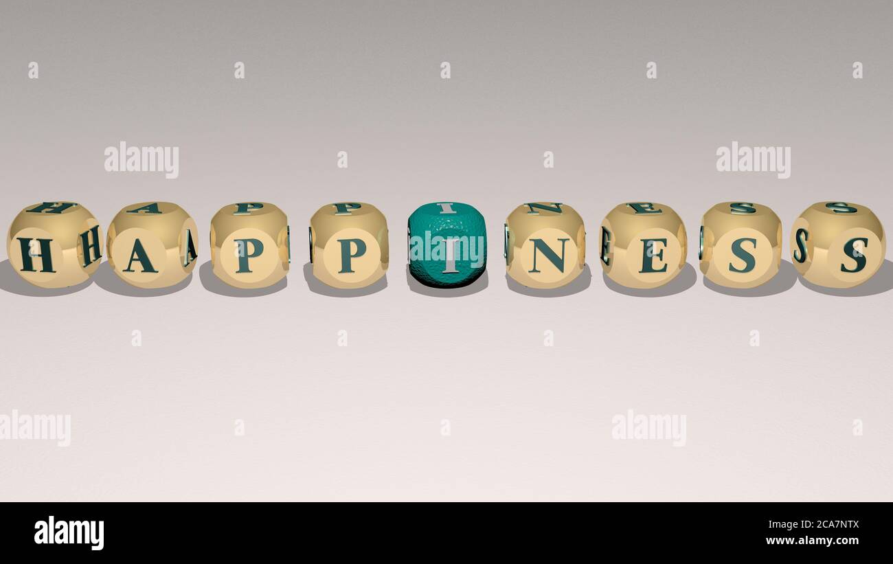 Happiness combined by dice letters and color crossing for the related ...