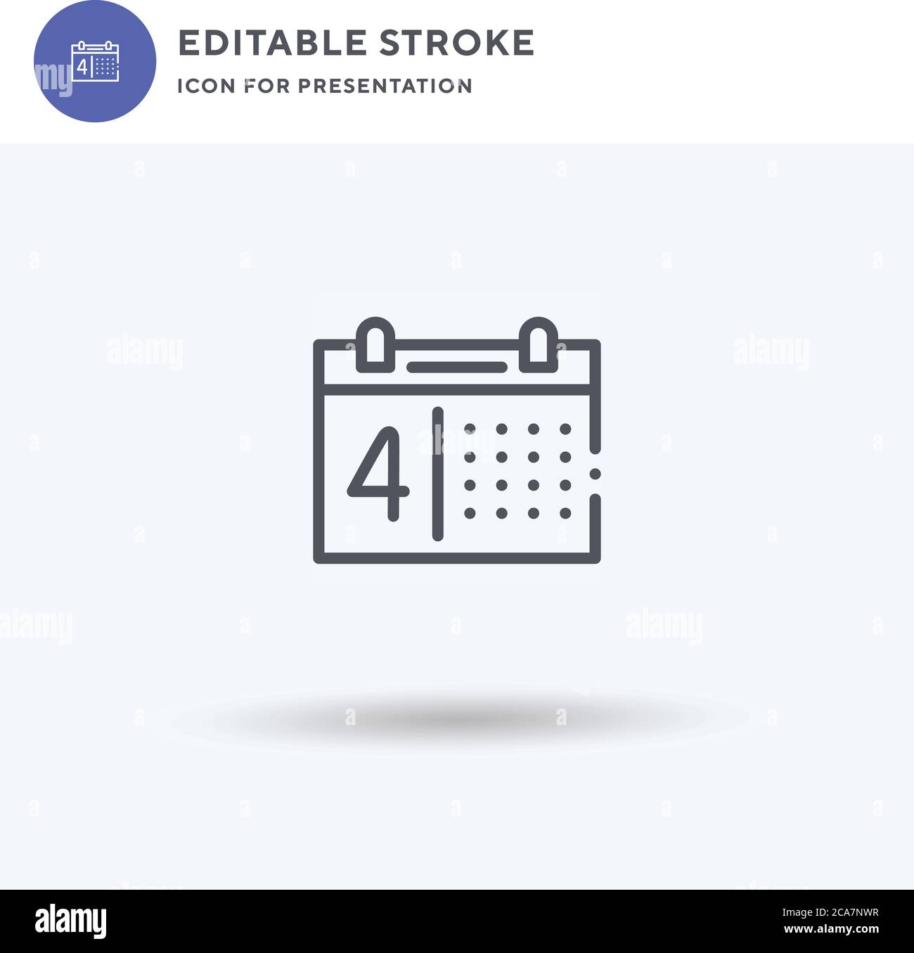 Calendar icon vector, filled flat sign, solid pictogram isolated on ...