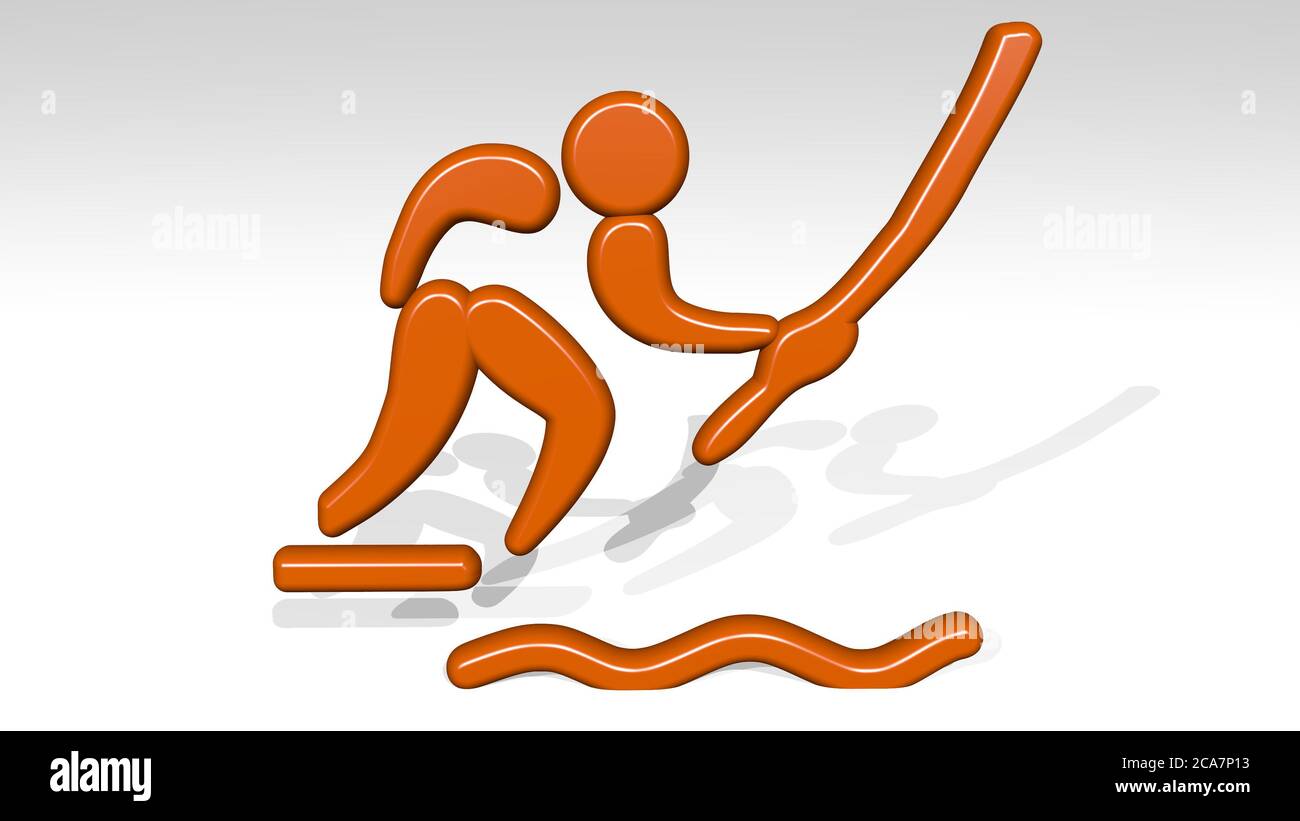 ATHLETIC SPORT ACTIVITY from a perspective with the shadow. A thick ...