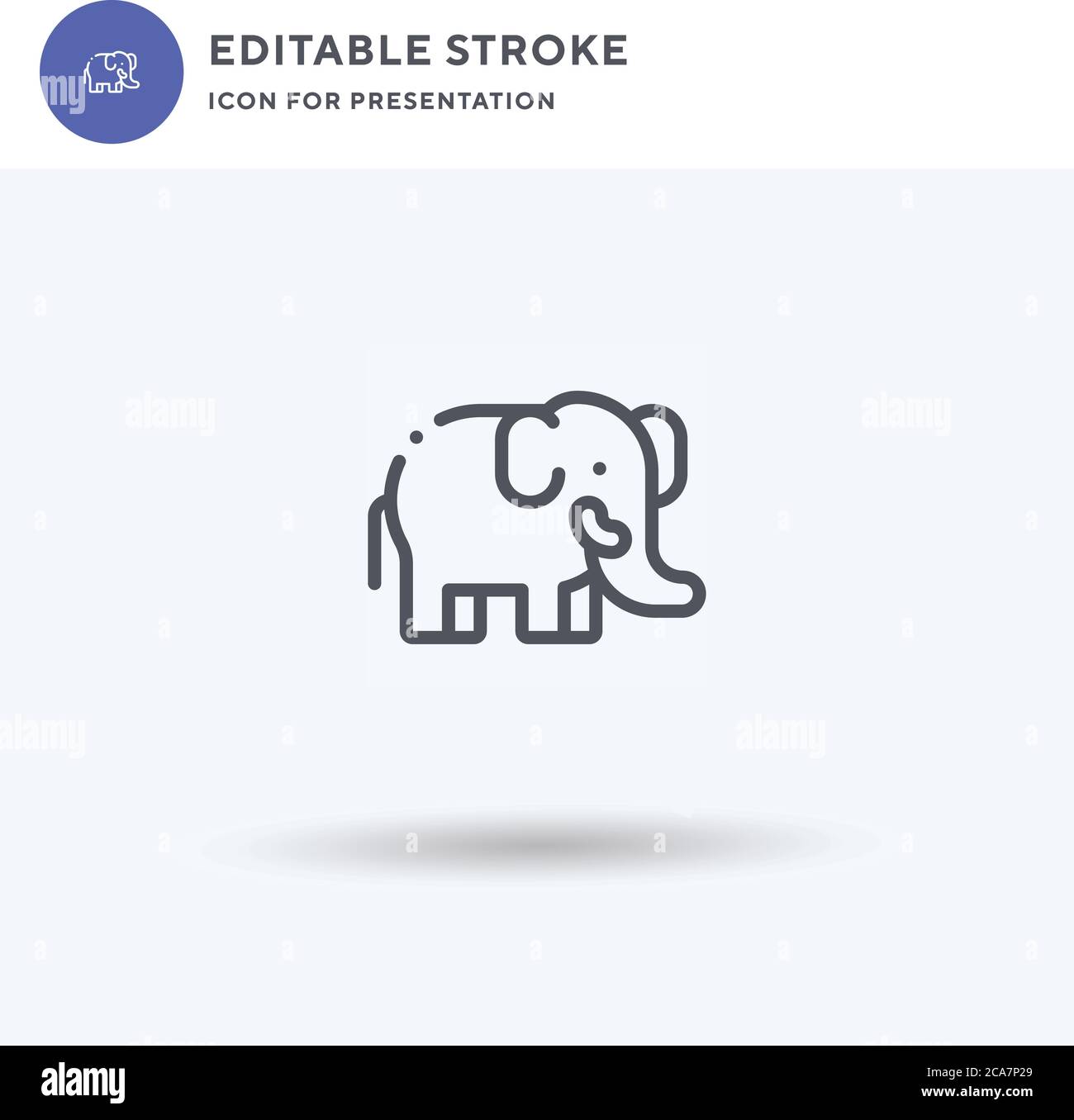 Elephant icon vector, filled flat sign, solid pictogram isolated on ...