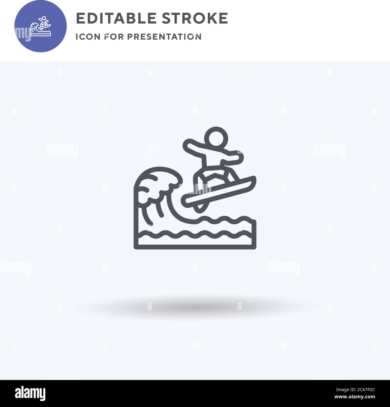 Surfing icon vector, filled flat sign, solid pictogram isolated on ...