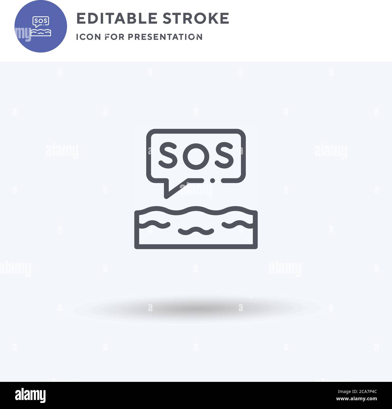 Sos icon vector, filled flat sign, solid pictogram isolated on white ...