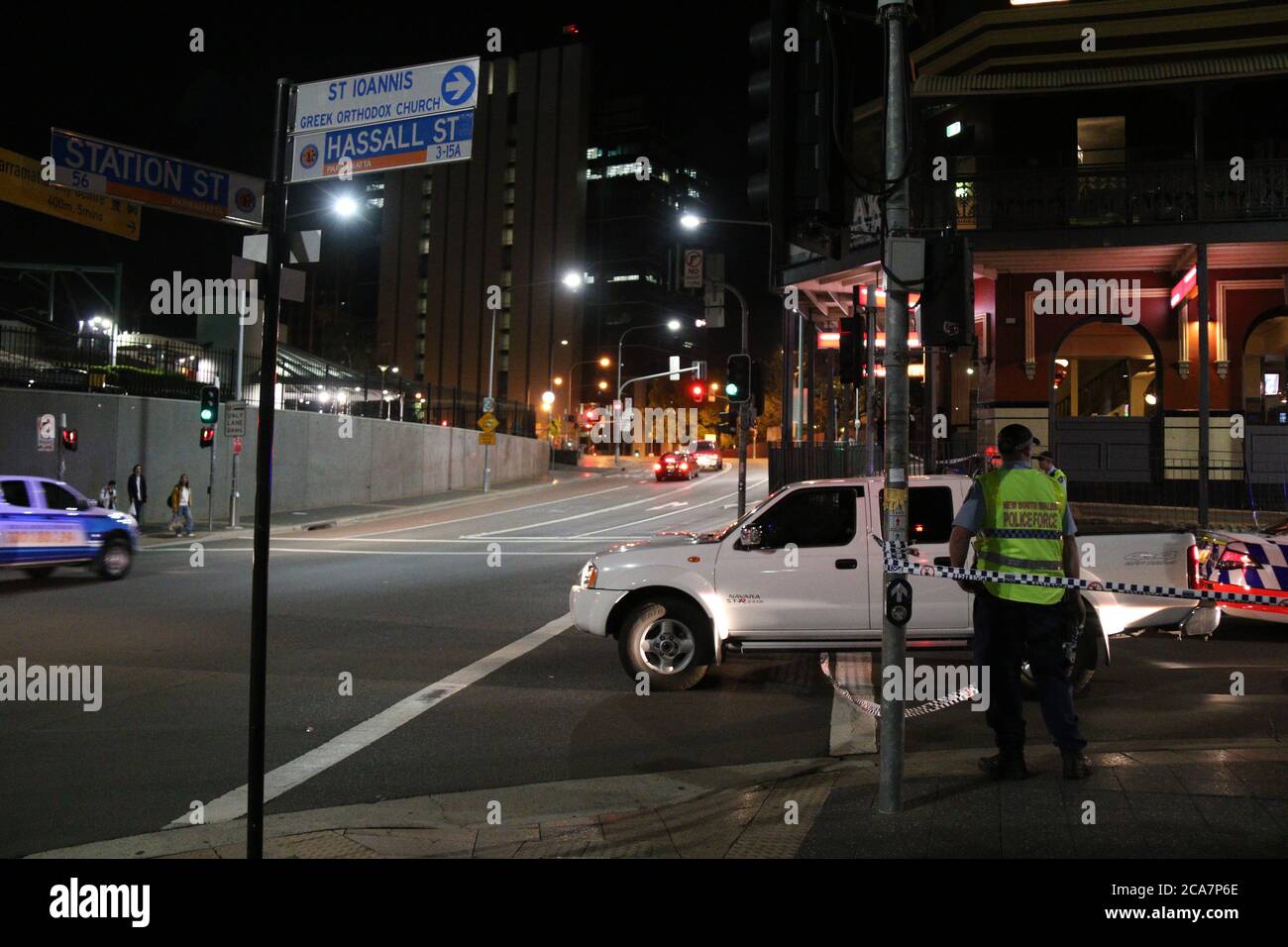Parramatta, Sydney, Australia. 2 October 2015. Police cordon off the ...