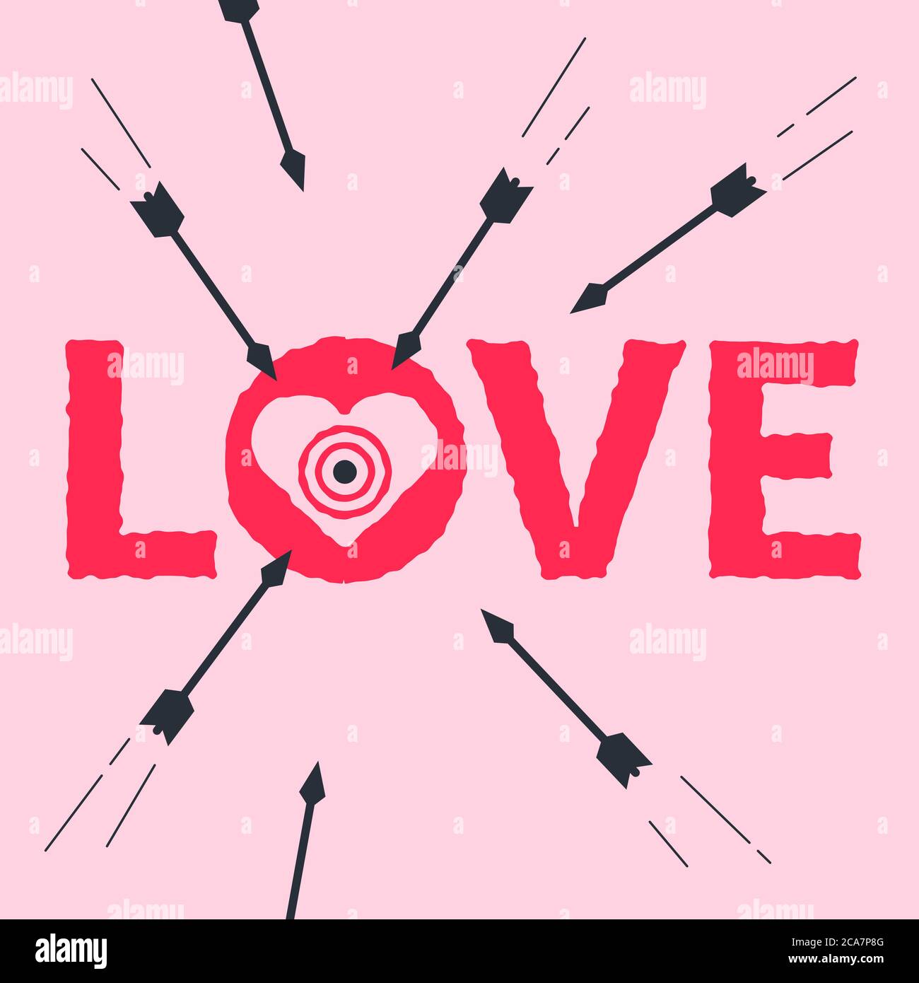 love in the form of a target. shoot at the heart. flat vector ...