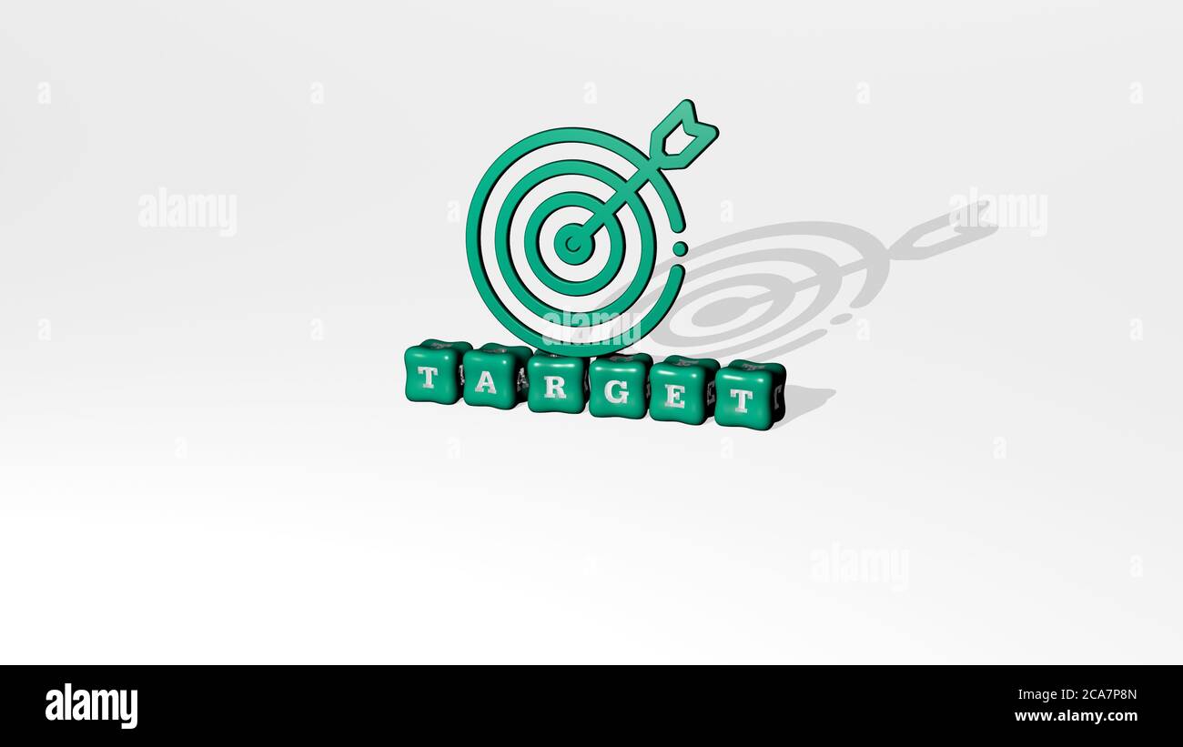 3D graphical image of target vertically along with text built by ...