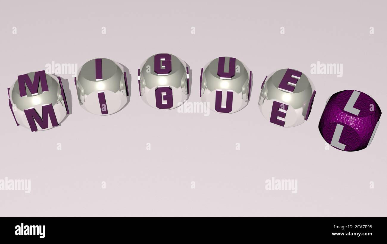 MIGUEL combined by dice letters and color crossing for the related ...