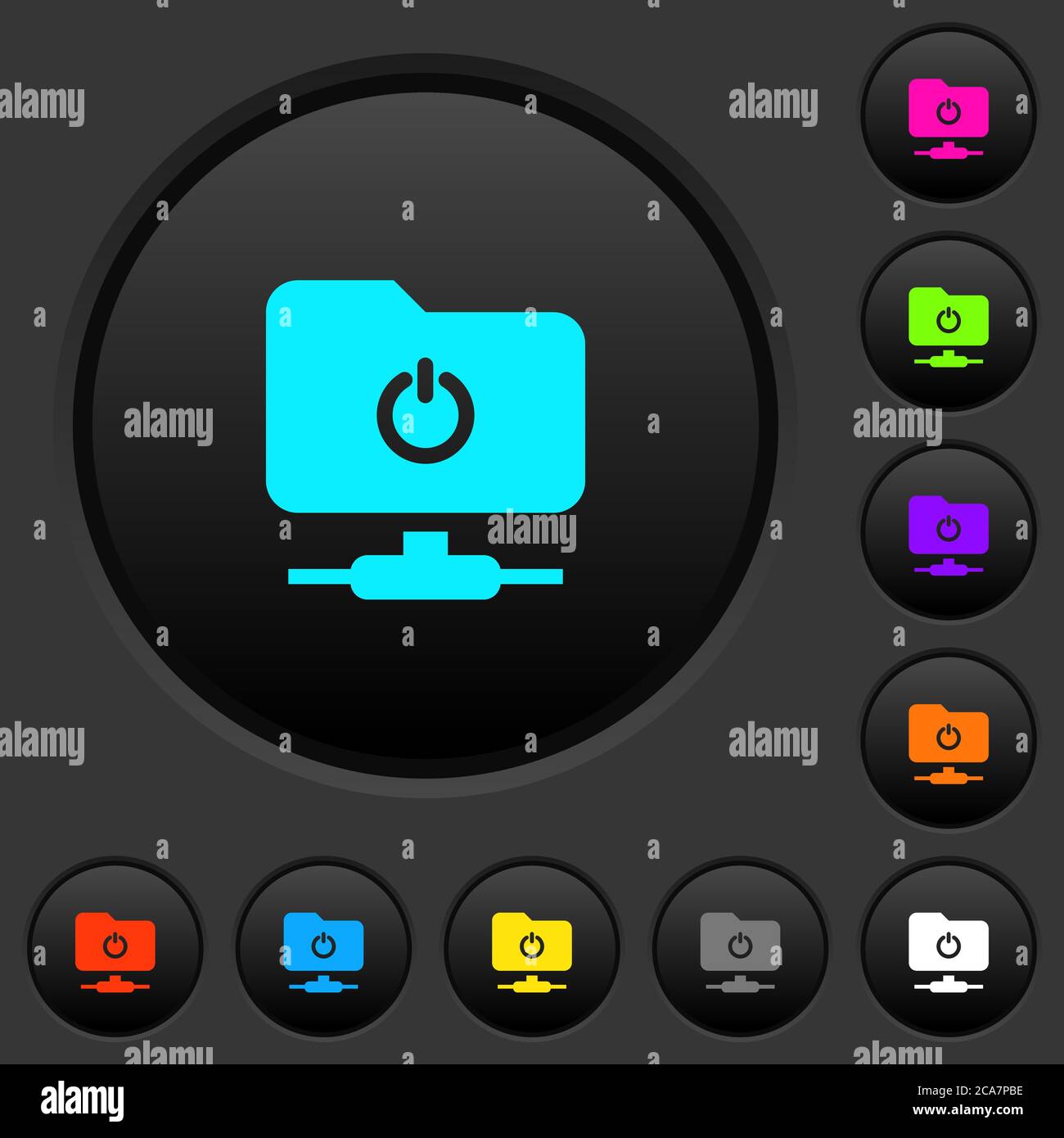 Logout from FTP dark push buttons with vivid color icons on dark grey ...