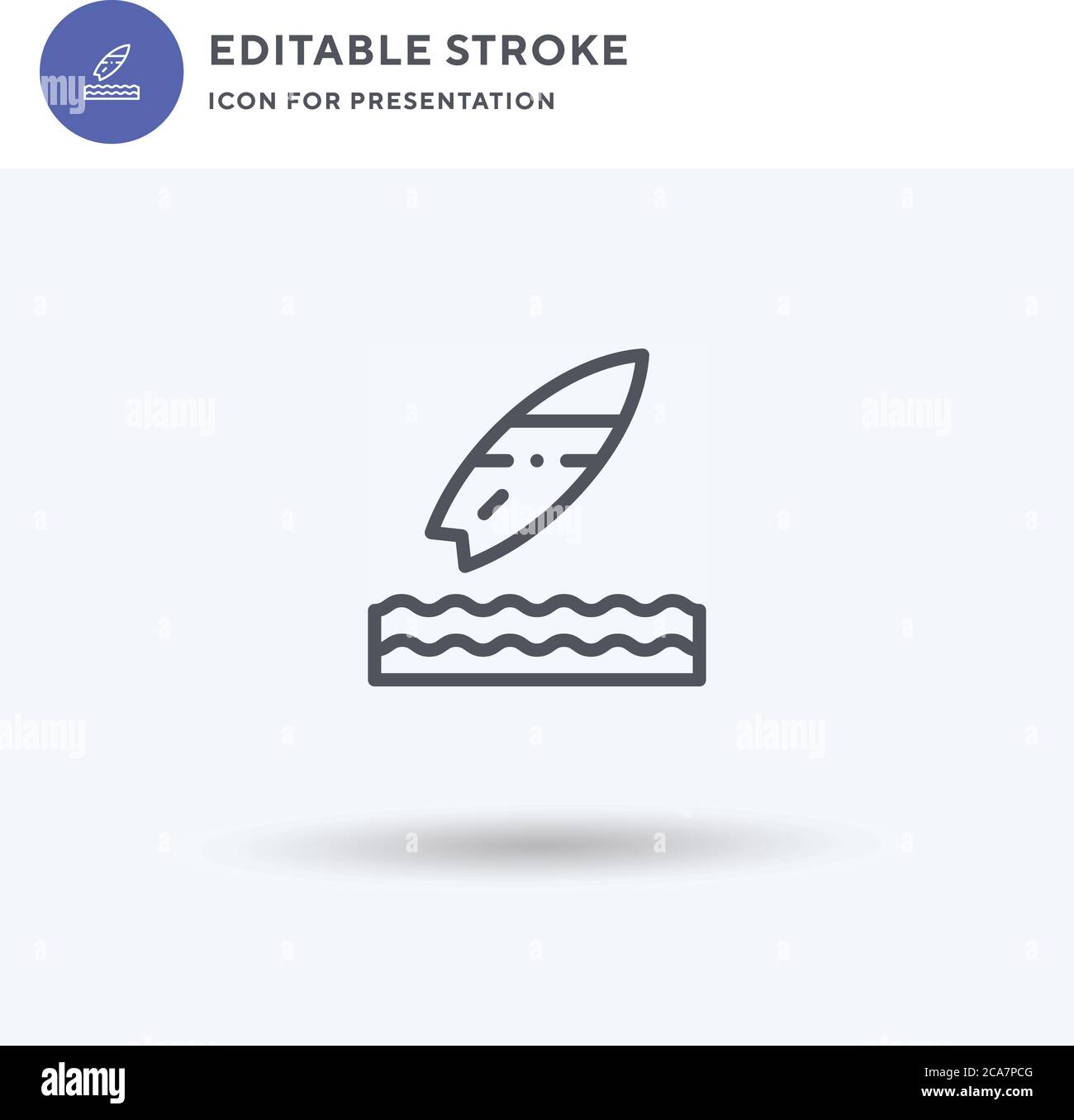 Surf Board icon vector, filled flat sign, solid pictogram isolated on ...