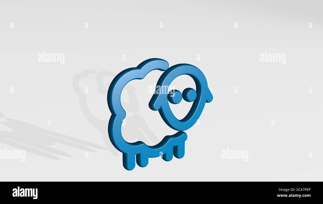 livestock lamb from a perspective with the shadow. A thick sculpture ...