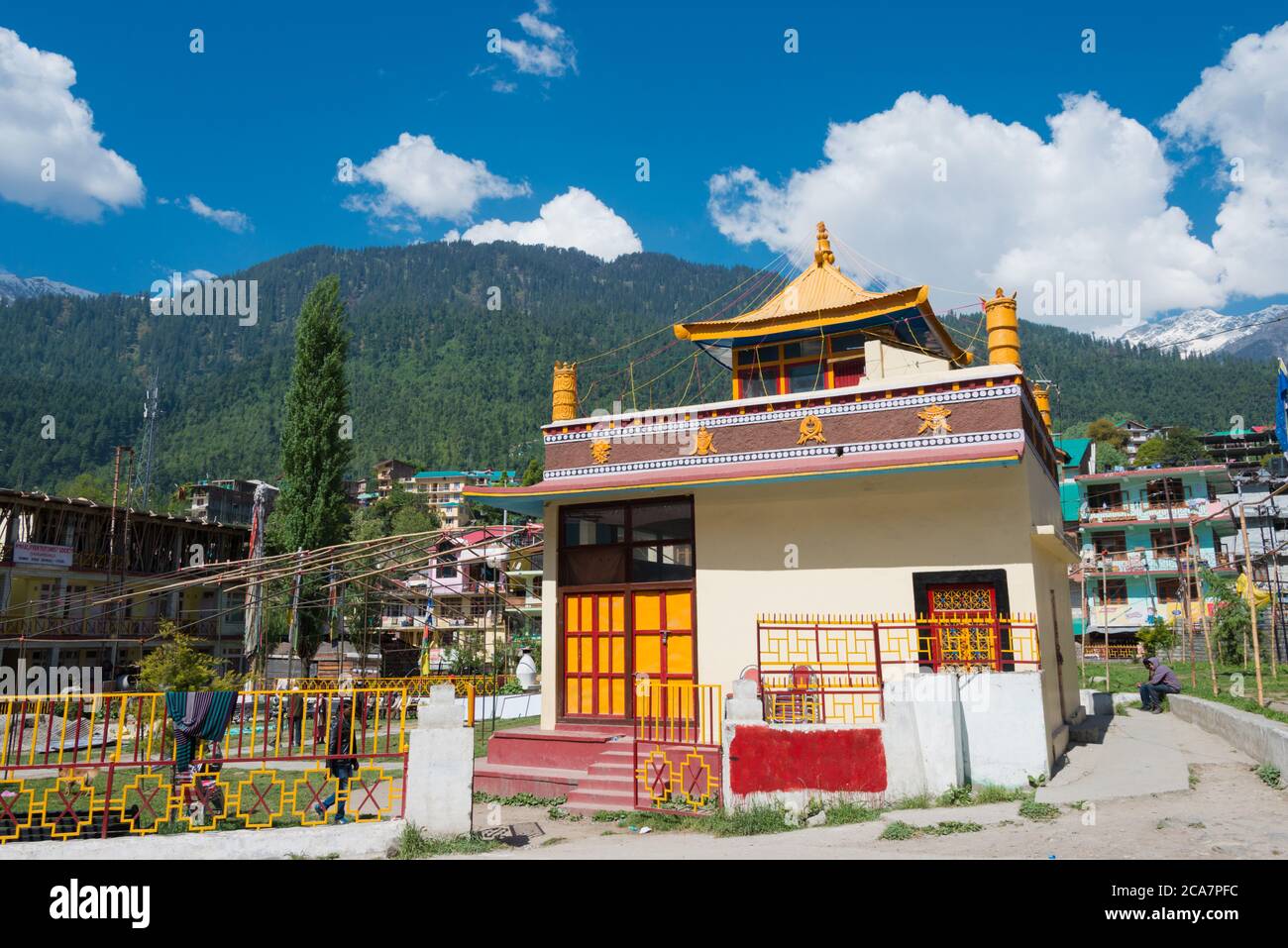 Manali, India - Himalayan Buddhist Society Manali. a famous Tibetan ...