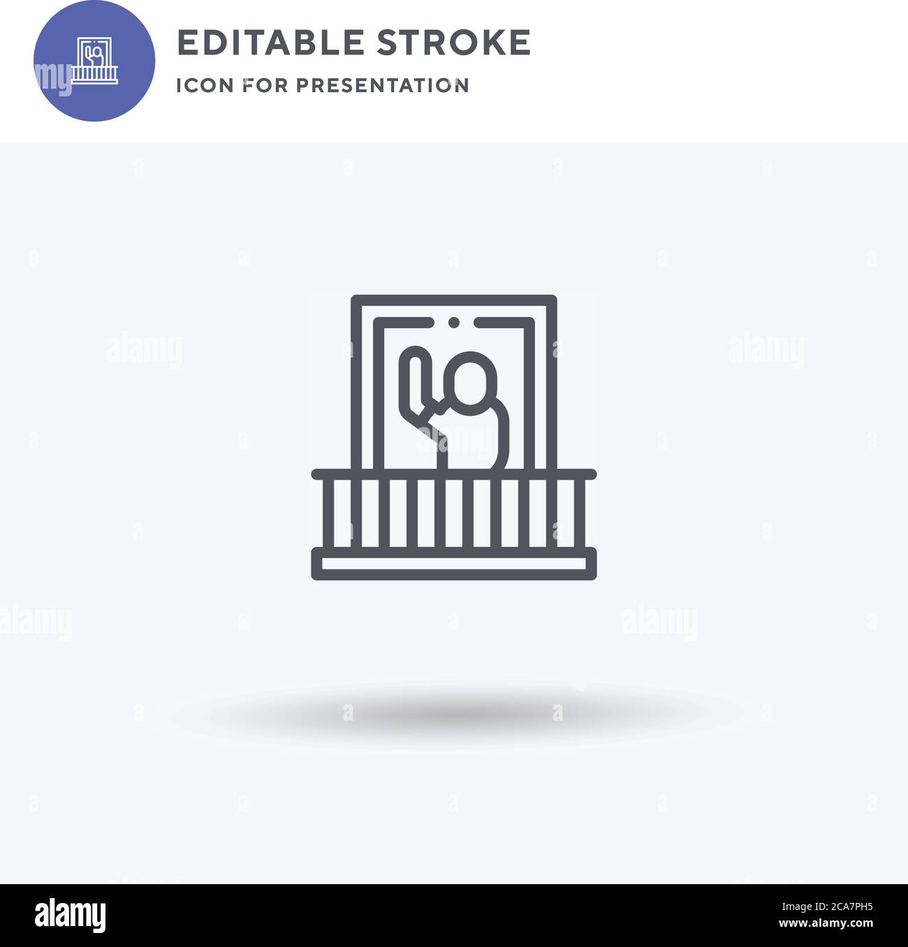 Balcony icon vector, filled flat sign, solid pictogram isolated on ...