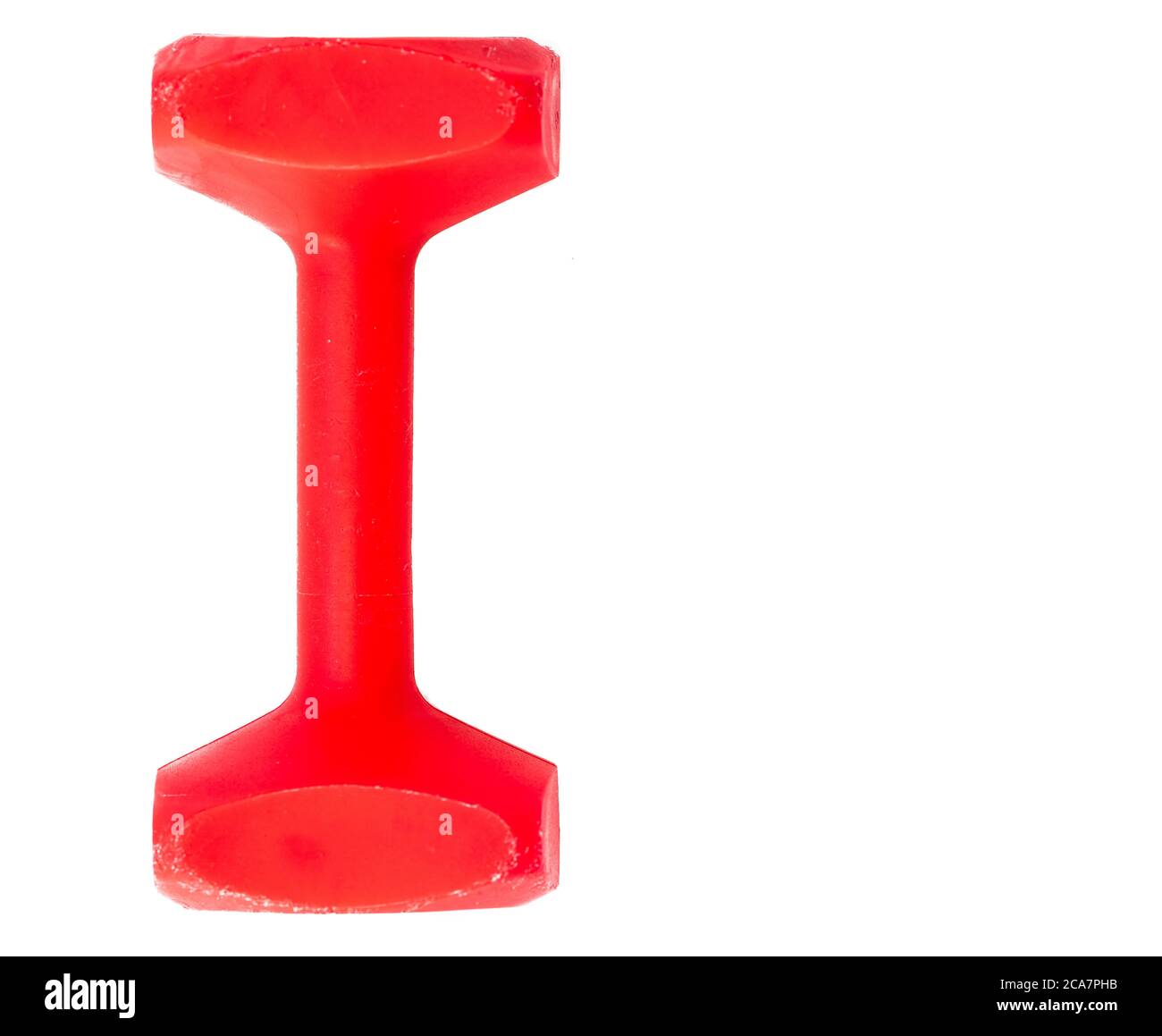 red dumbbell for dog training on white background. Copy Space. Used for ...