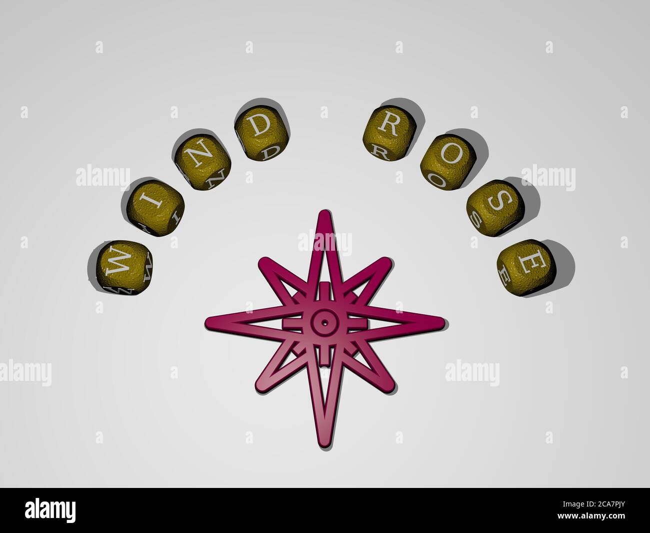 3D illustration of wind rose graphics and text around the icon made by ...