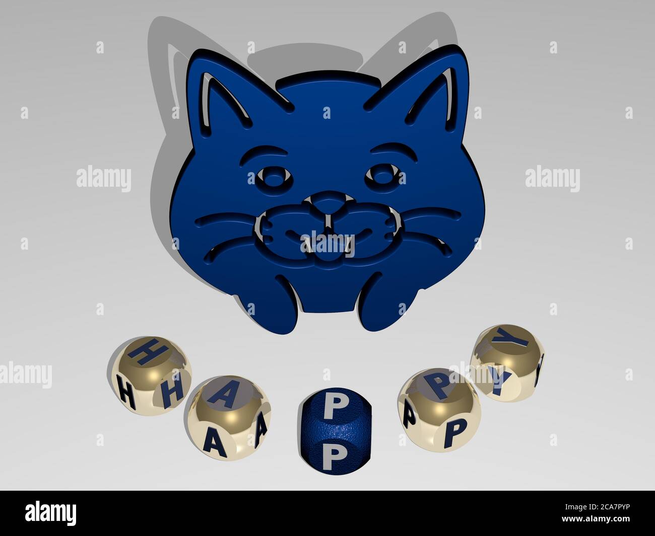 3D graphical image of happy vertically along with text built around the ...