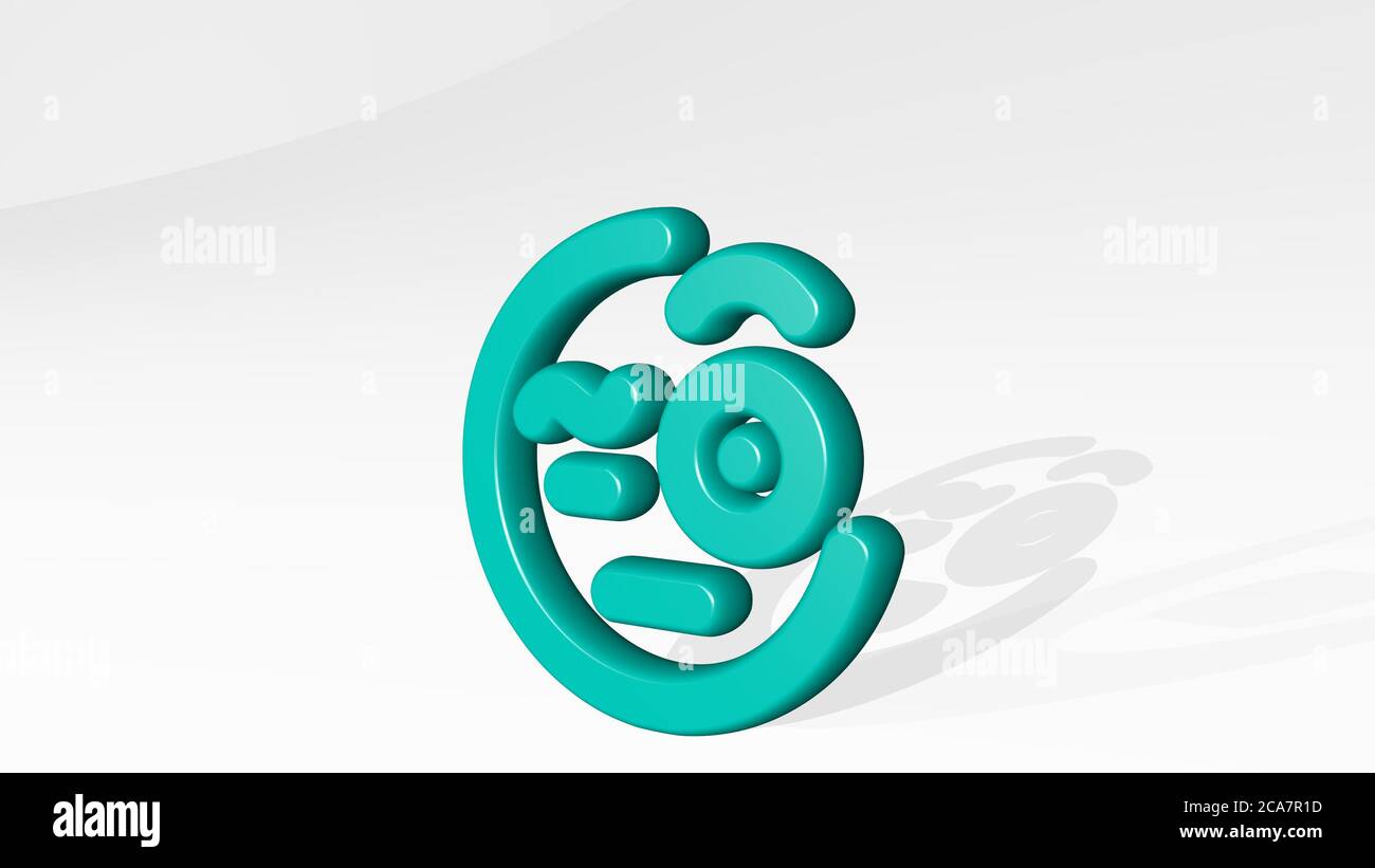 smiley look one eye alternate stand with shadow. 3D illustration of ...