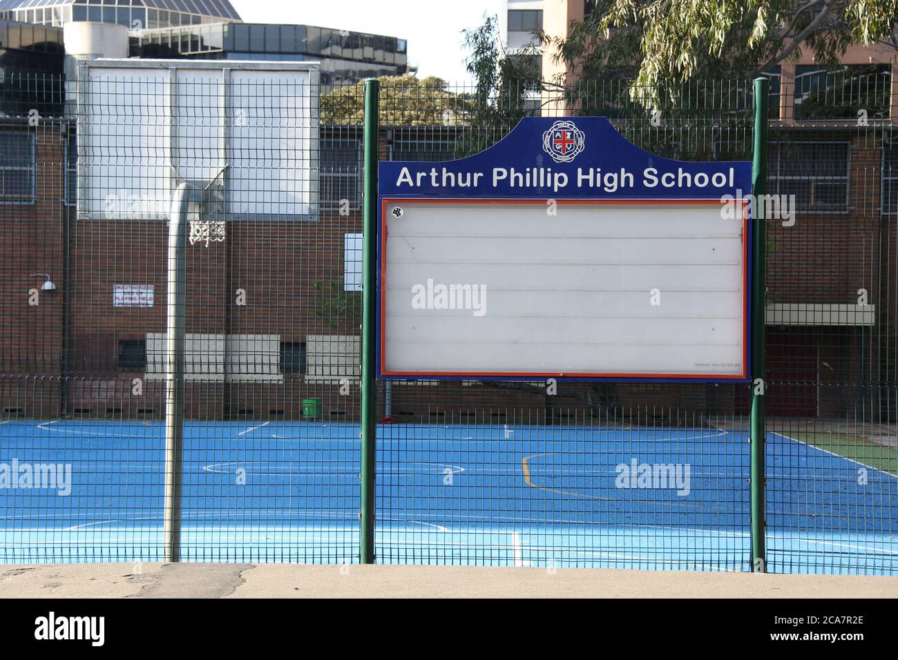 Arthur Phillip High School on Macquarie Street, Parramatta in western ...