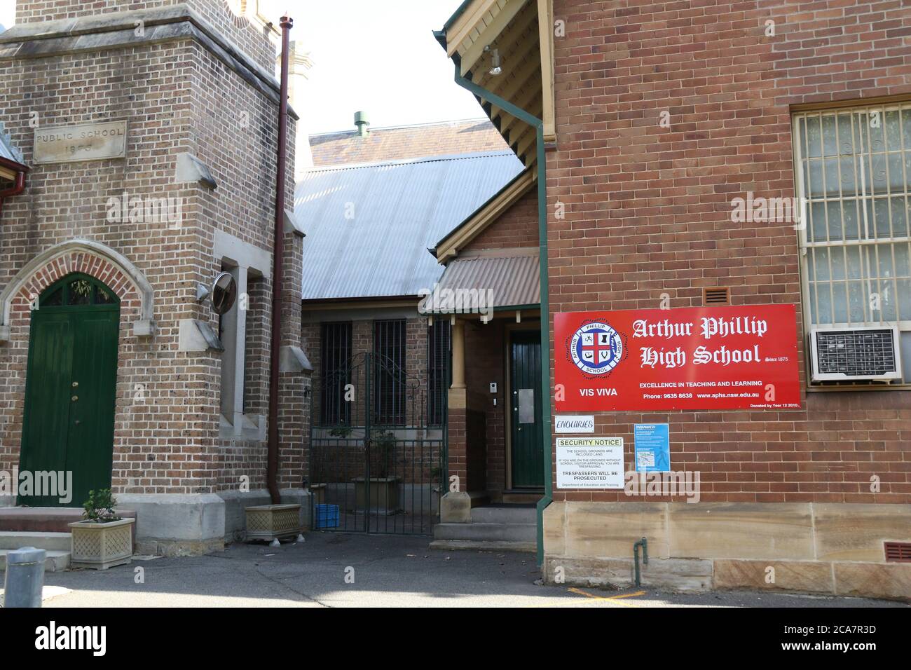 Arthur Phillip High School on Macquarie Street, Parramatta in western ...