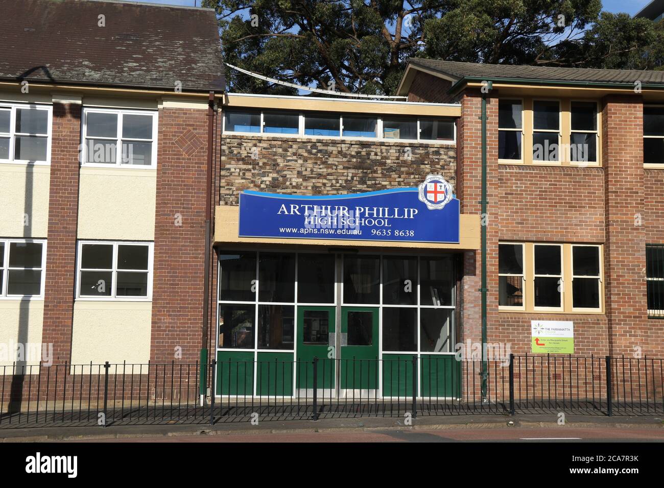Arthur Phillip High School on Macquarie Street, Parramatta in western ...
