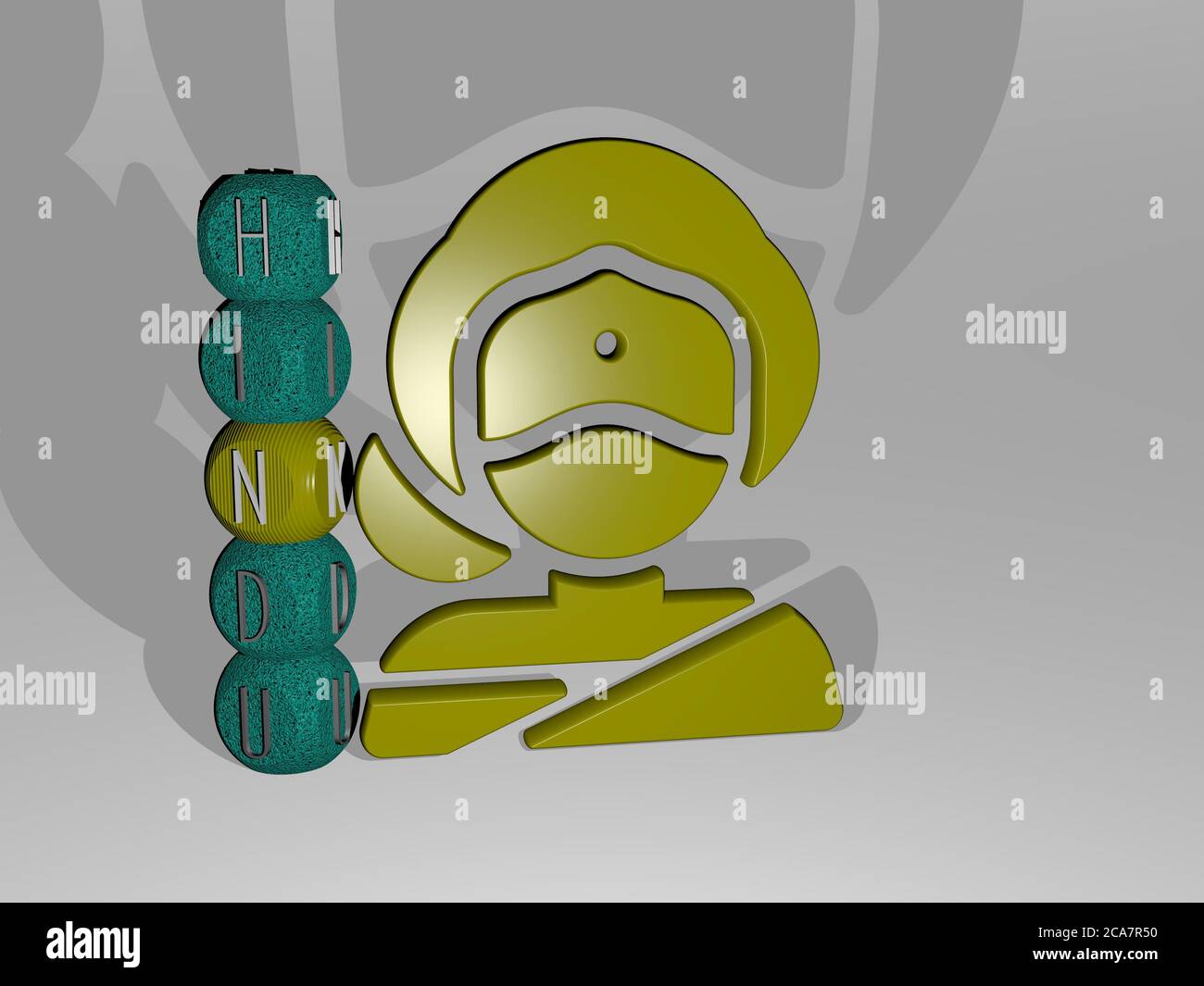 3D illustration of HINDU graphics and text around the icon made by ...