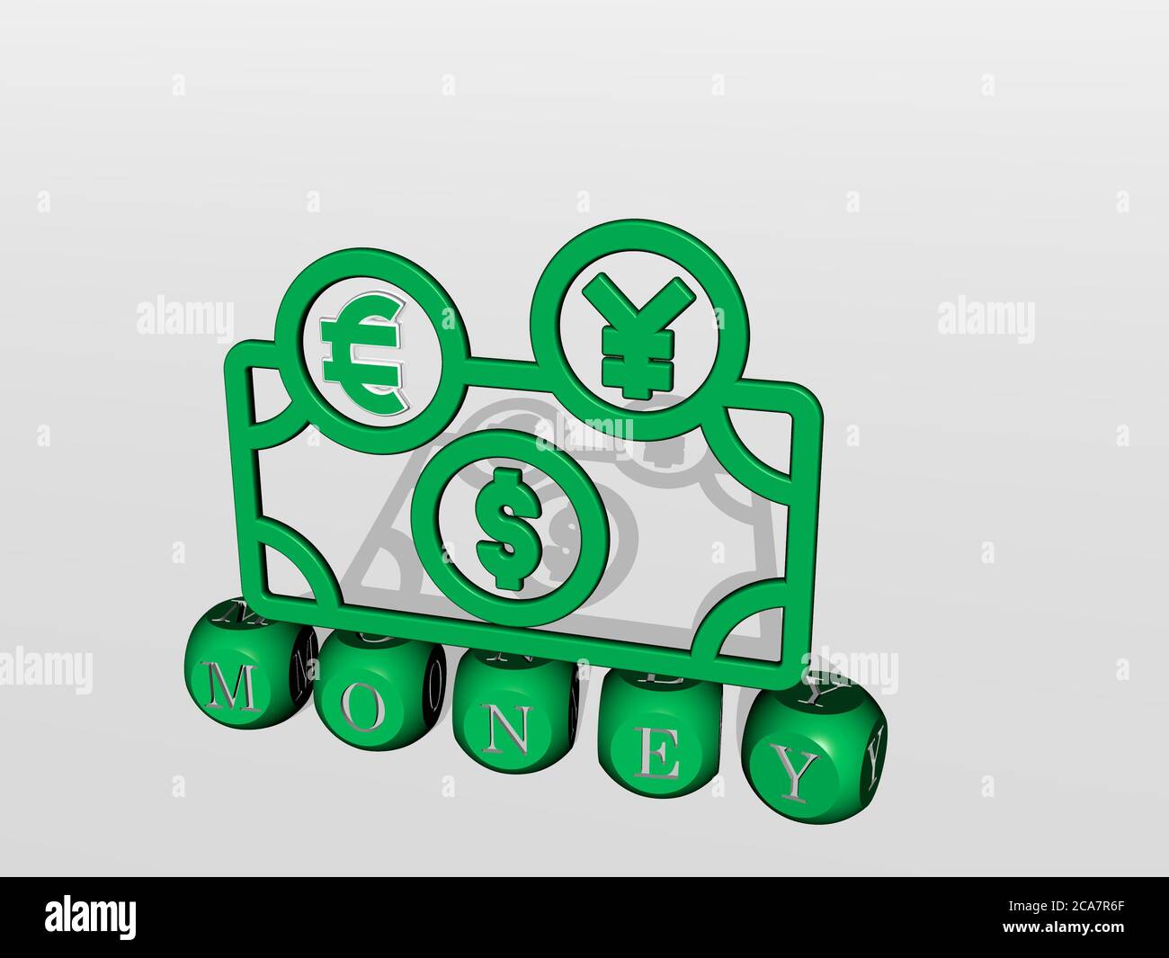 3D graphical image of MONEY vertically along with text built by ...