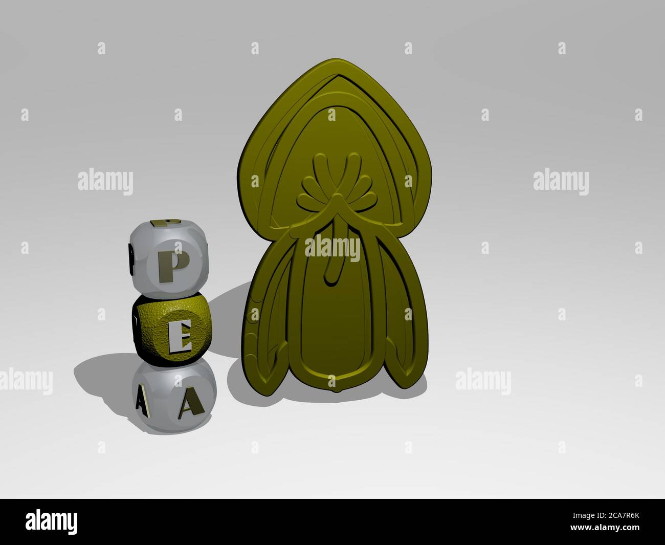3D illustration of PEA graphics and text around the icon made by ...