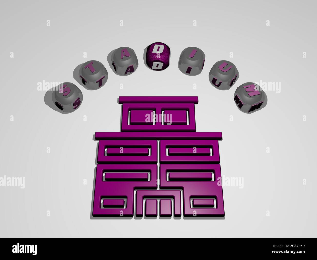 3D illustration of STADIUM graphics and text around the icon made by ...