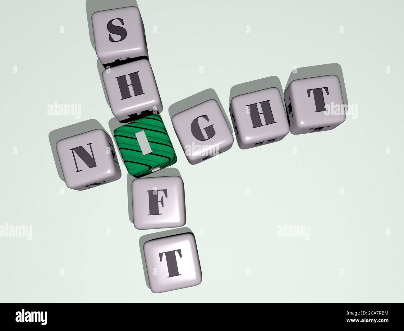 NIGHT SHIFT combined by dice letters and color crossing for the related ...