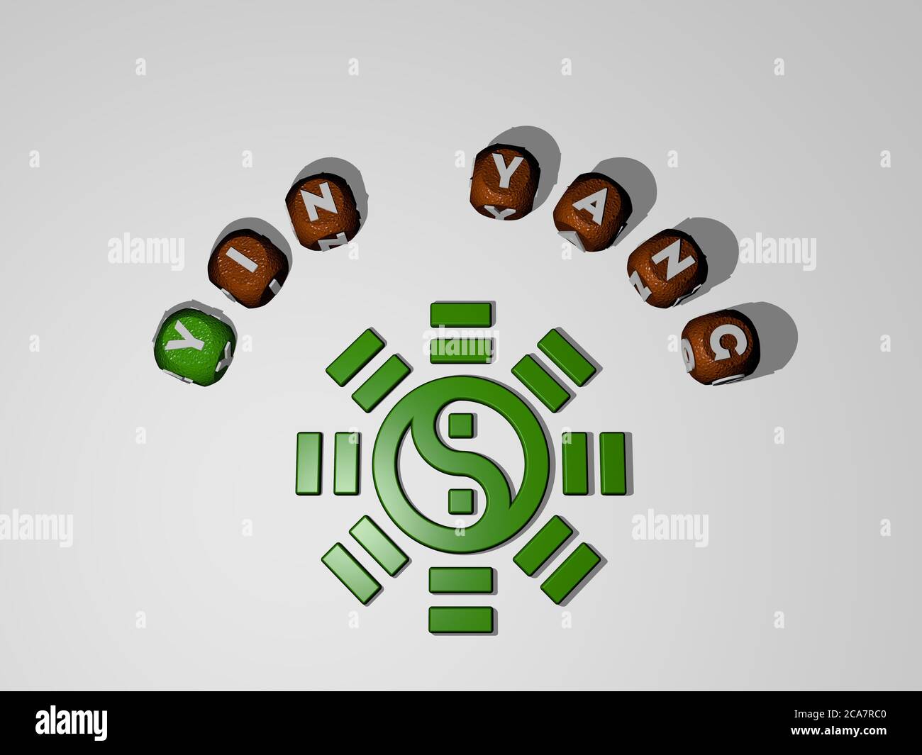 3D illustration of YIN YANG graphics and text around the icon made by ...