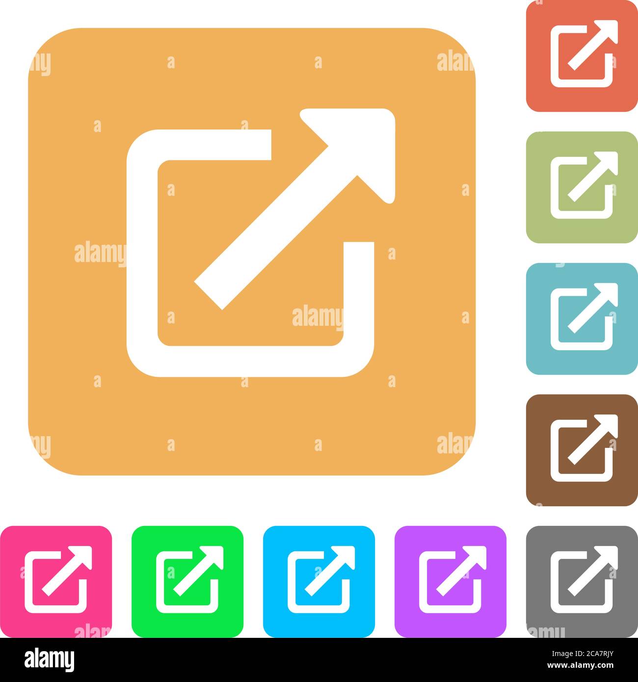 Open in new window flat icons on rounded square vivid color backgrounds ...