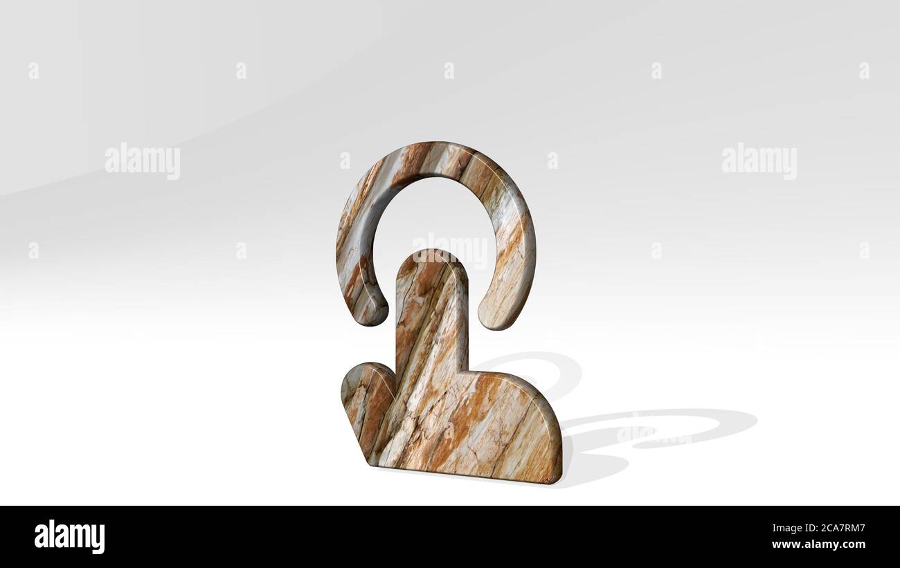 TOUCH FINGER casting shadow with two lights. 3D illustration of ...
