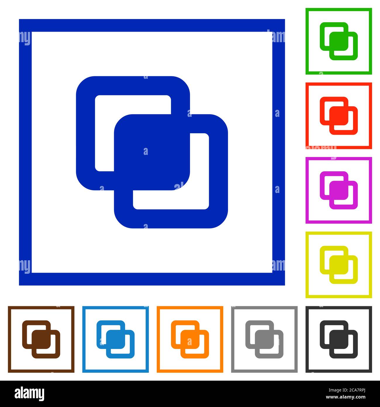 Intersect shapes flat color icons in square frames on white background ...