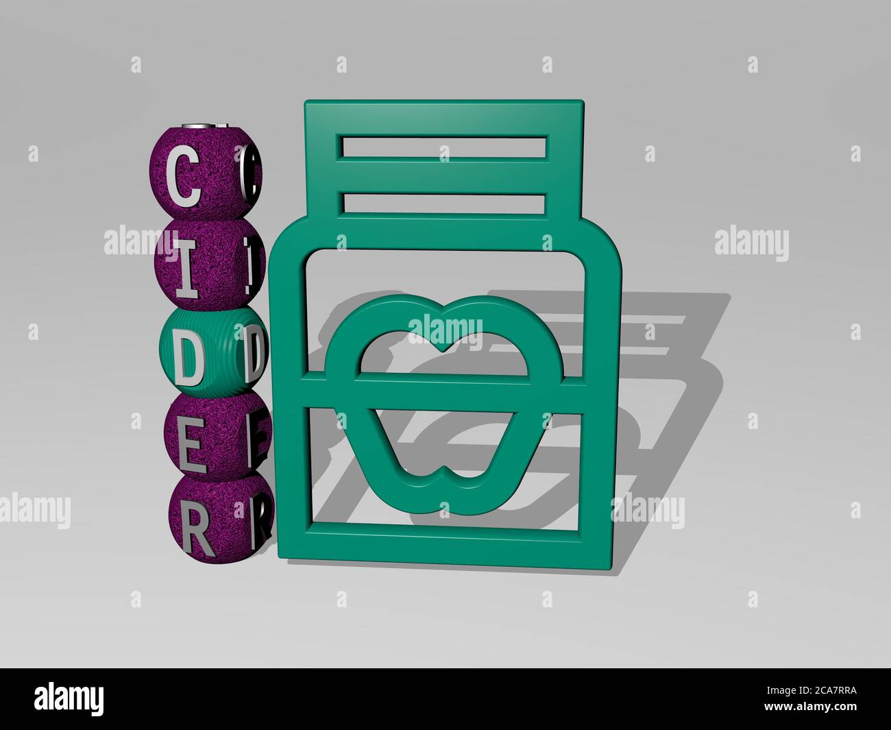3D representation of CIDER with icon on the wall and text arranged by ...