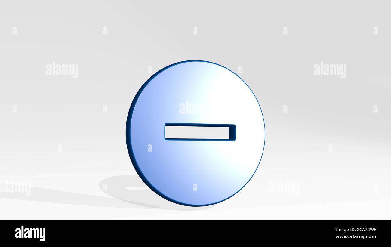 road sign no entry stand with shadow. 3D illustration of metallic ...