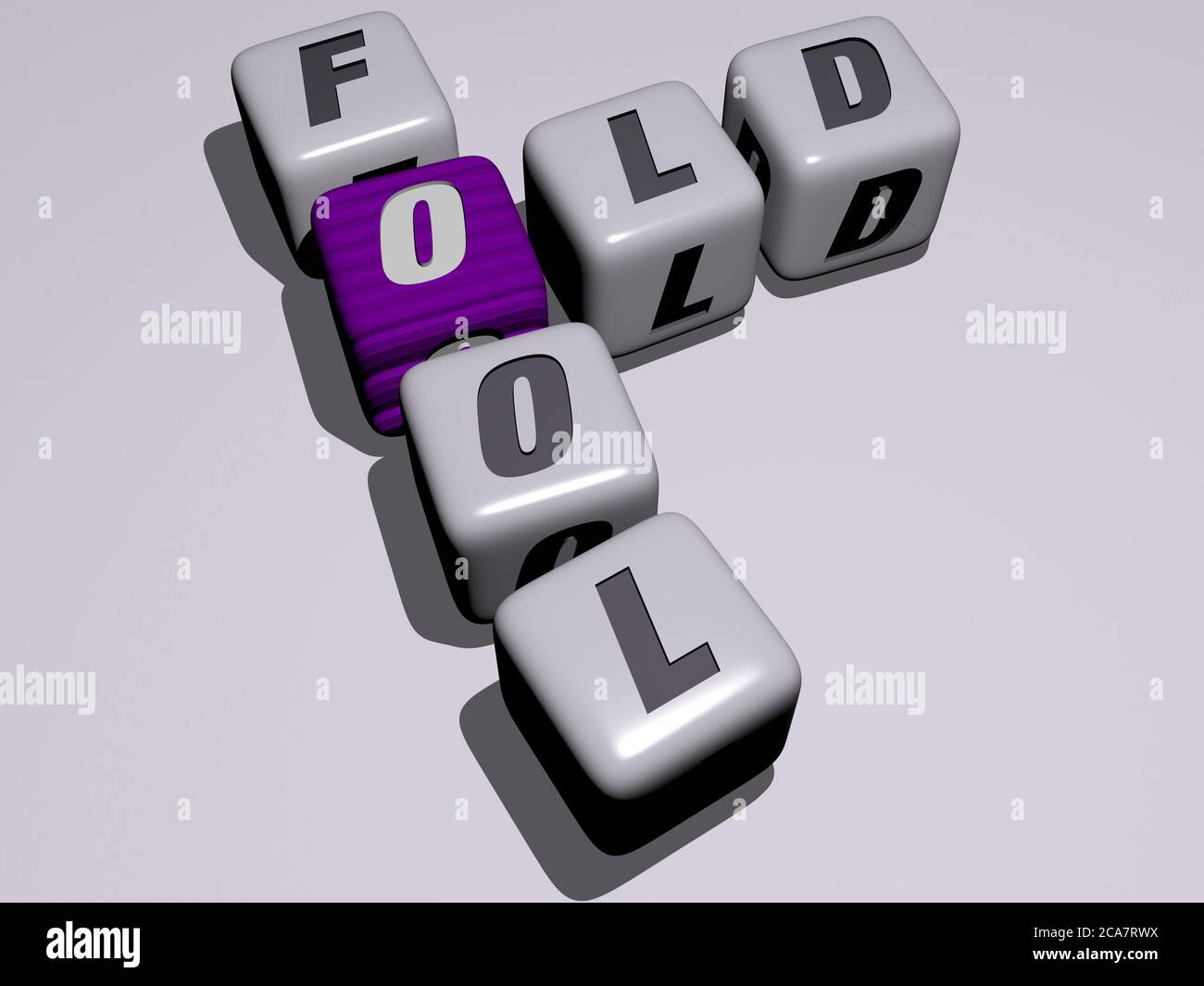 combination of old fool built by cubic letters from the top perspective ...