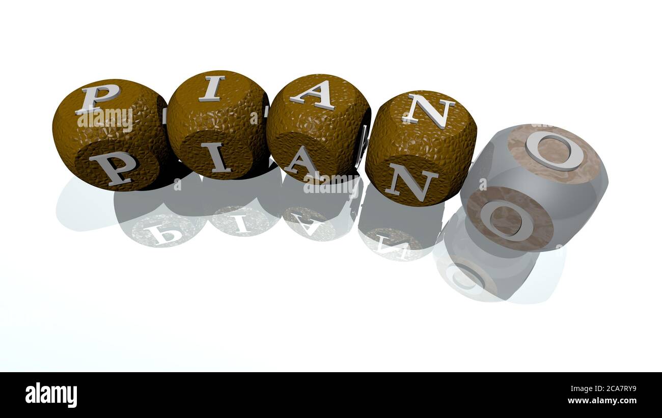 PIANO combined by dice letters and color crossing for the related ...