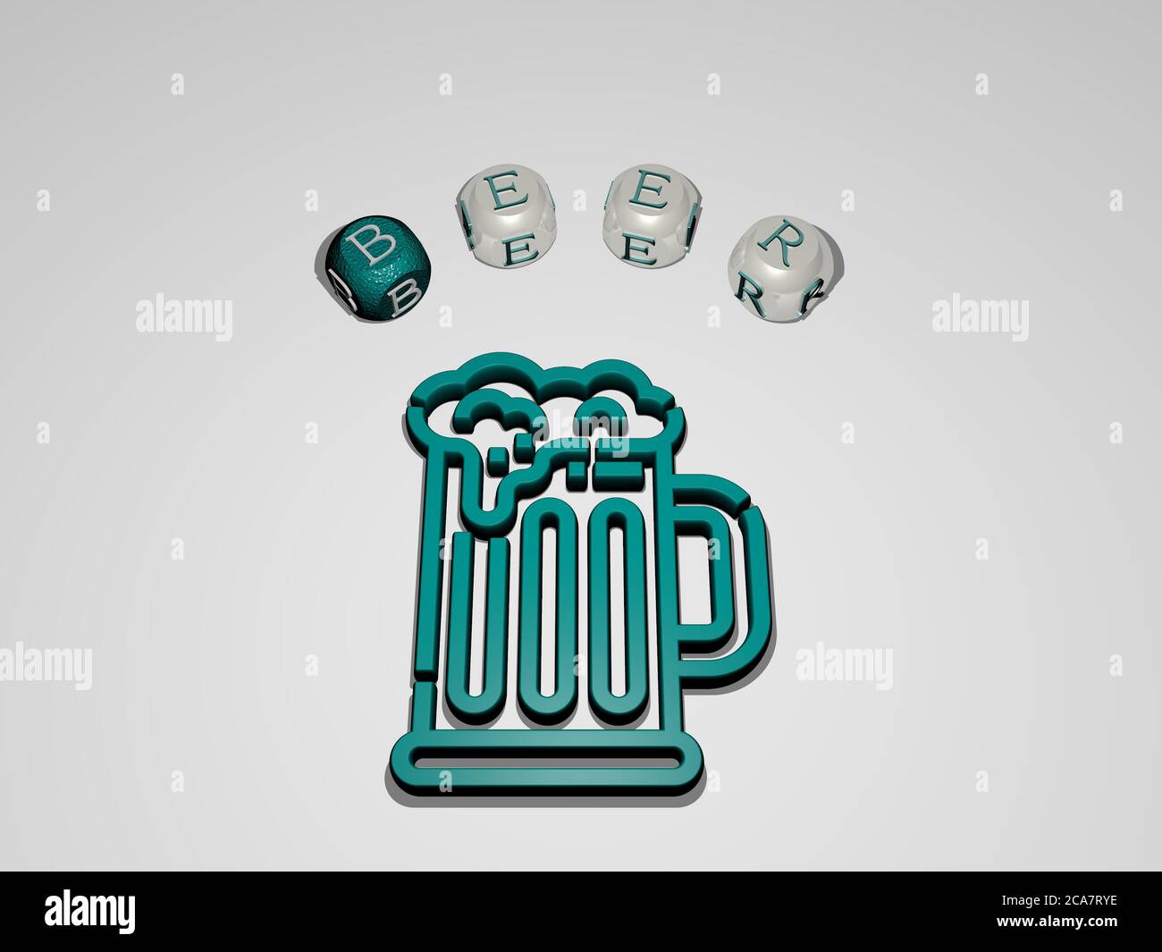 3D graphical image of beer vertically along with text built around the ...