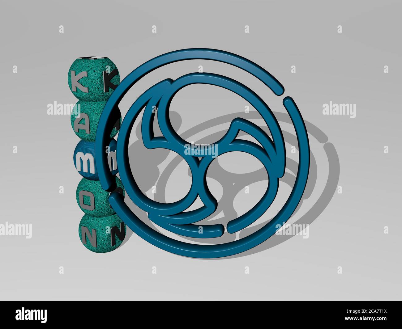 3D illustration of kamon graphics and text around the icon made by ...