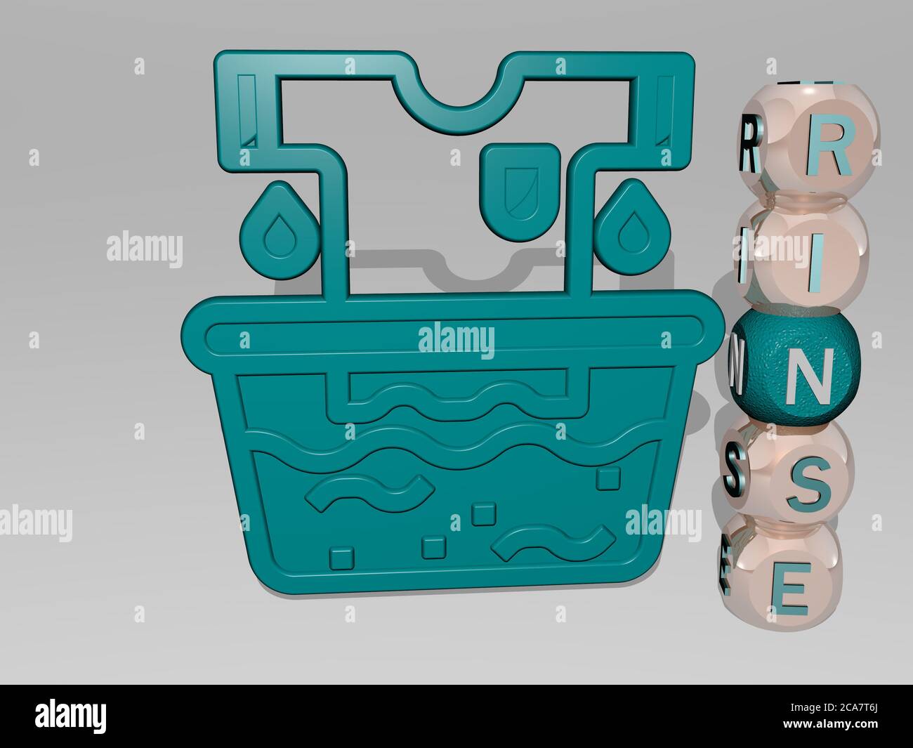 3D illustration of RINSE graphics and text around the icon made by ...