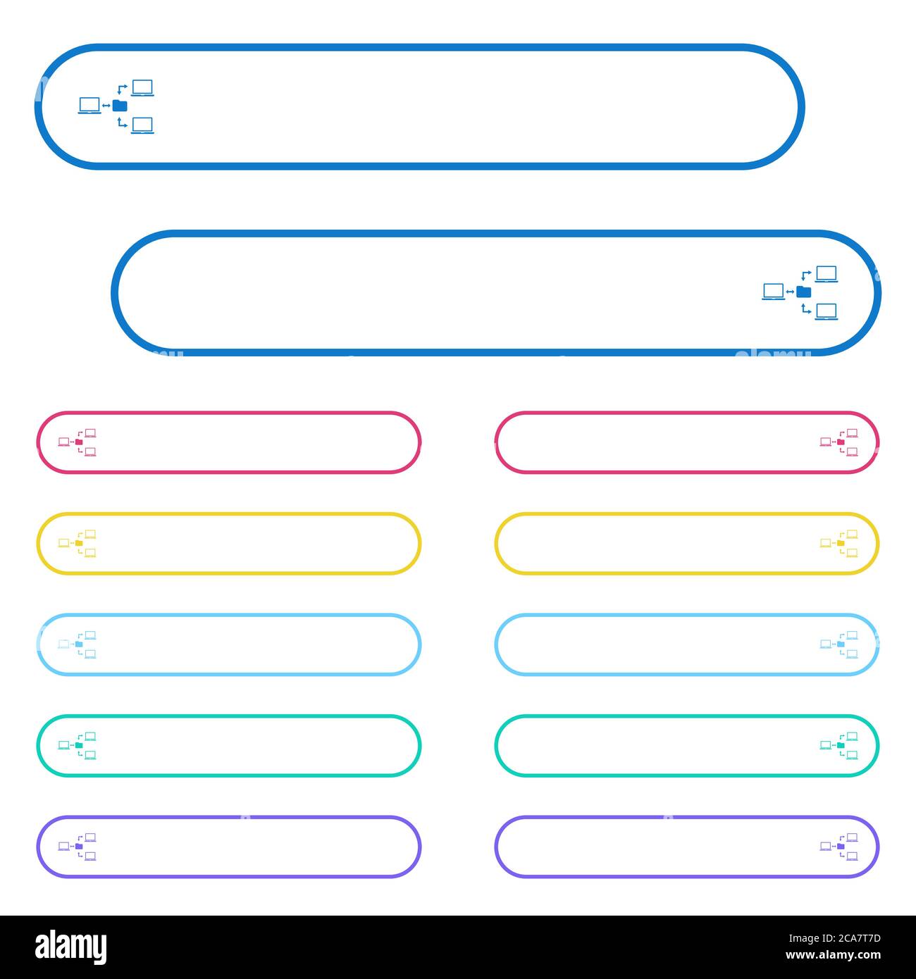 Network File System Icons In Rounded Color Menu Buttons Left And Right