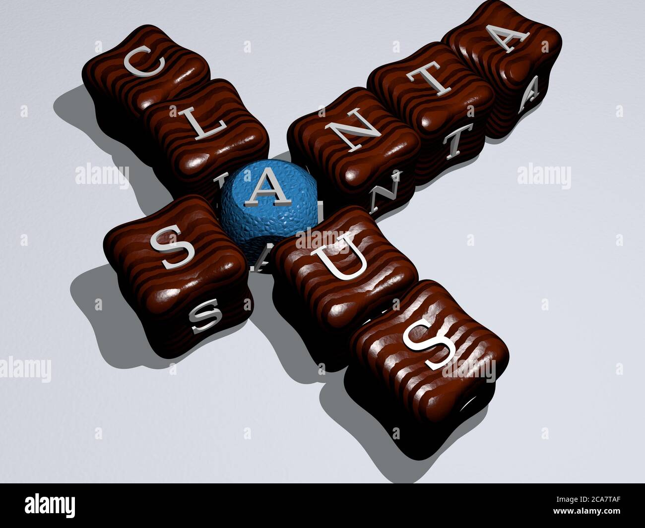 SANTA CLAUS combined by dice letters and color crossing for the related ...