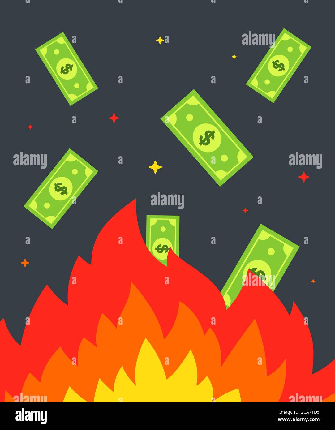 Burning cash Stock Vector Images - Alamy