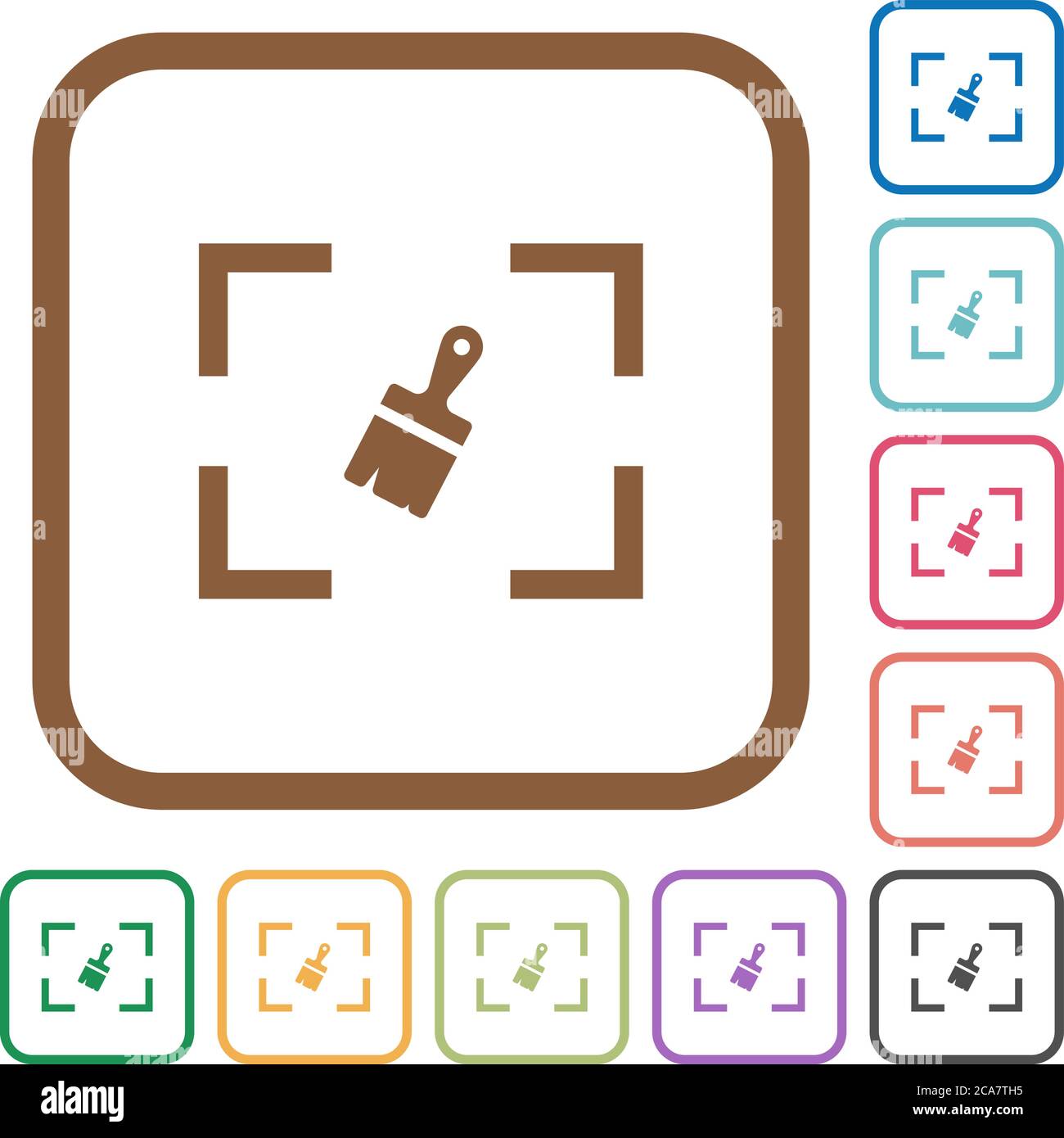 Camera sensor cleaning simple icons in color rounded square frames on ...