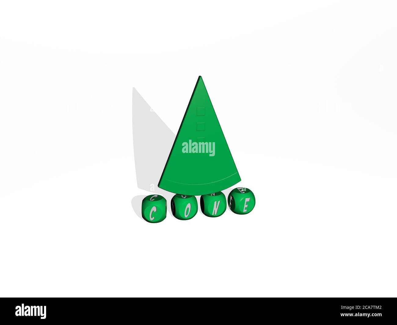 3D representation of CONE with icon on the wall and text arranged by ...