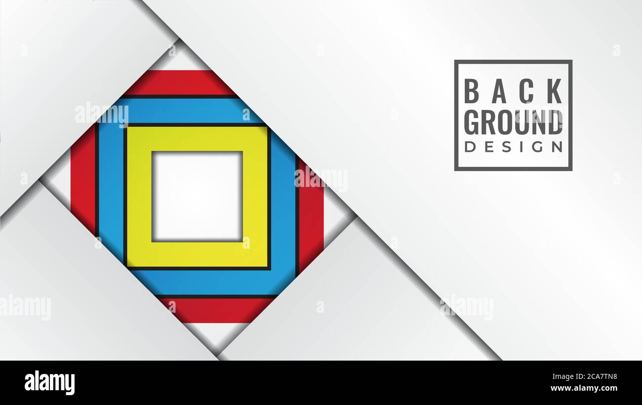 Colorful Layered Square Shape Vector Illustration. Abstract Papercut ...