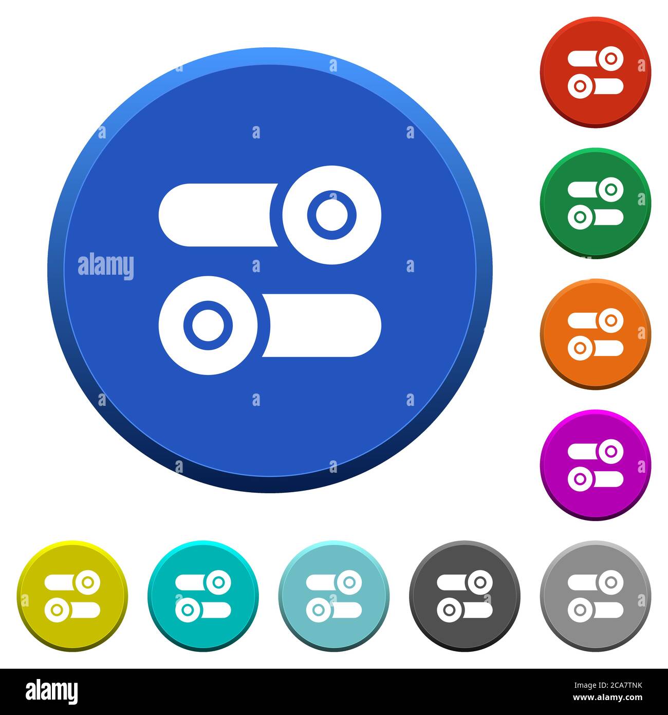 Toggle switches round color beveled buttons with smooth surfaces and ...