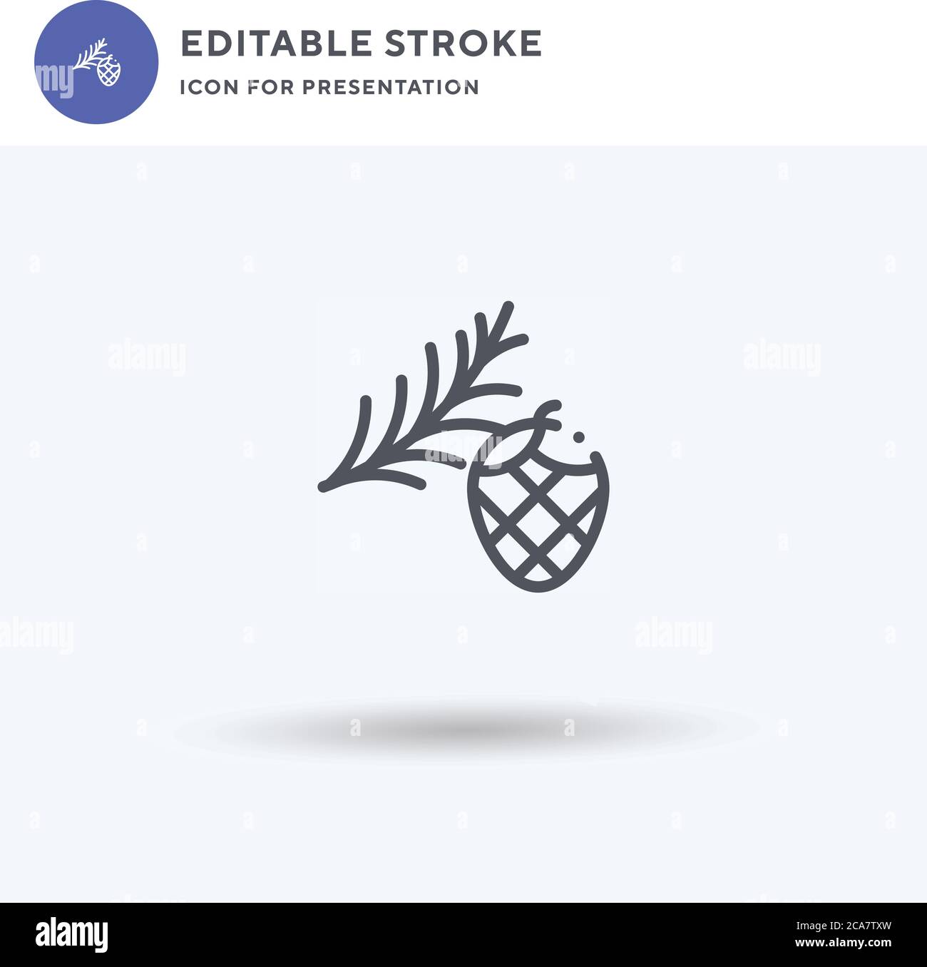 Pine icon vector, filled flat sign, solid pictogram isolated on white ...